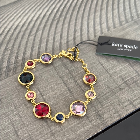 kate spade | Jewelry | Kate Spade Gold Multicolor Gem Bracelet | Poshmark